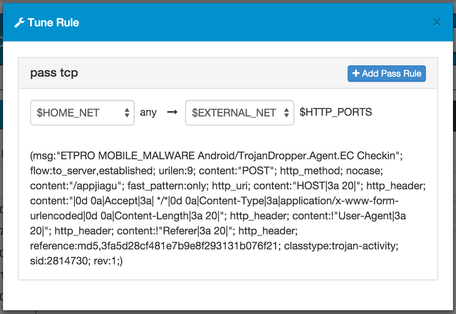 Rules Management Interface - The MetaFlows Security System Documentation